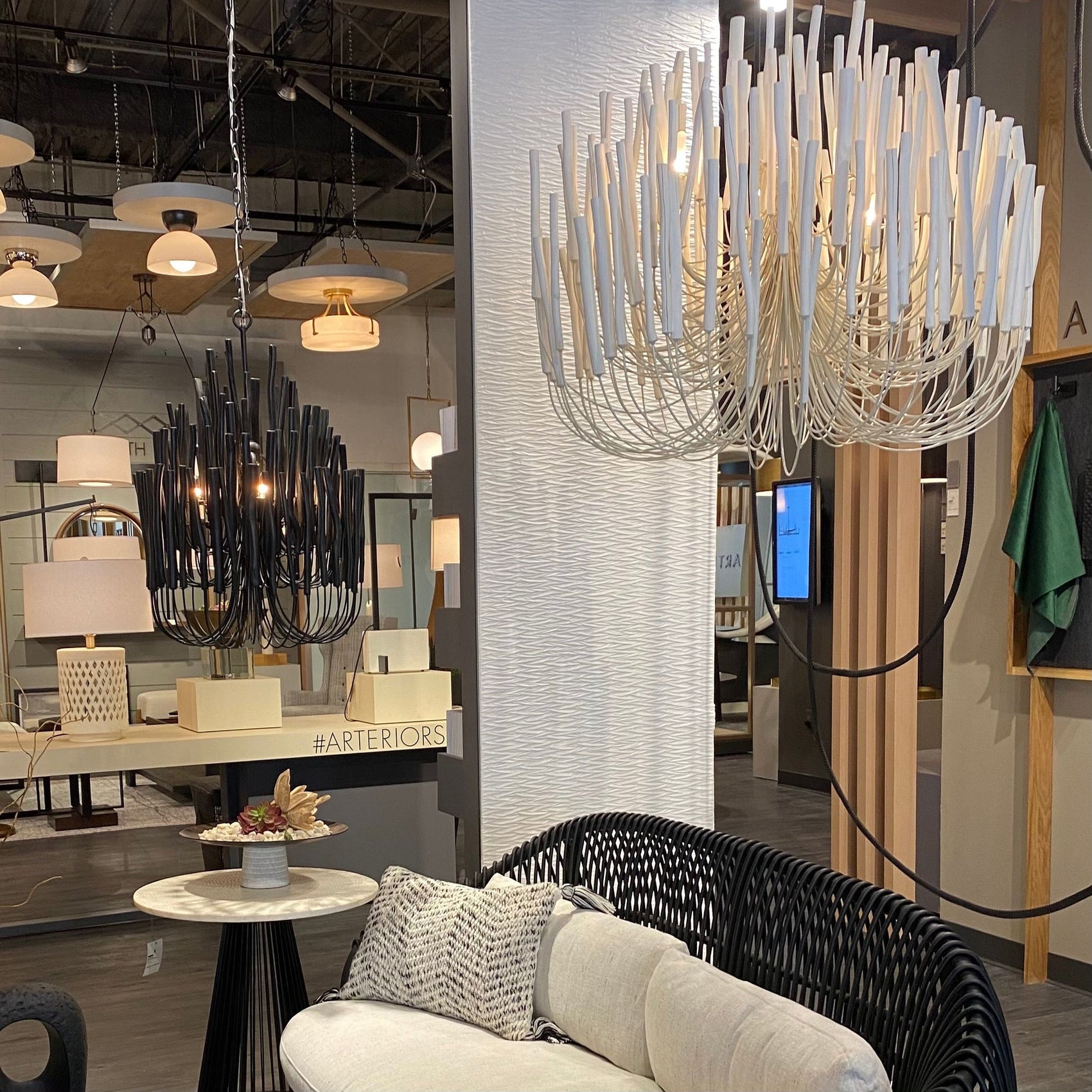 Dense Wooden Stick Chandelier